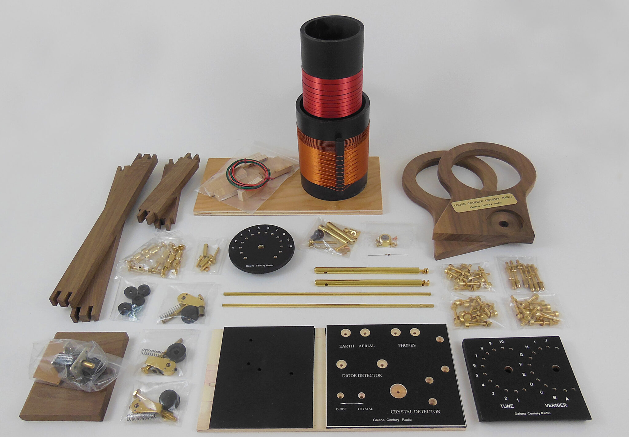 A-Runner Loose Coupler Crystal Radio – Kit – Galena Century Radio